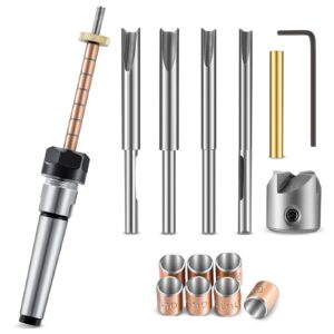 tondiamo pen making kit pen turning mandrel and pen barrel trimming set wood turning mandrel #2 morse taper shank with 7mm drill bit mill cutter head for pen making woodworking lathe accessory, 9 pcs