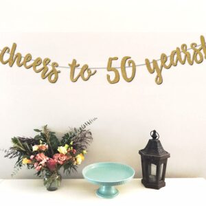 Cheers to 50 Years Banner - Premium Glitter Cardstock Paper - Larger Text for Better Visibility - Perfect Decoration for 50th Birthday Party Celebration