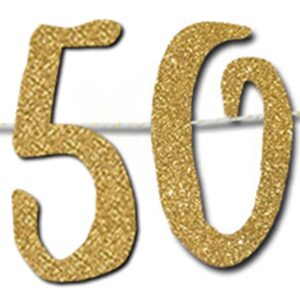 Cheers to 50 Years Banner - Premium Glitter Cardstock Paper - Larger Text for Better Visibility - Perfect Decoration for 50th Birthday Party Celebration