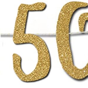 Cheers to 50 Years Banner - Premium Glitter Cardstock Paper - Larger Text for Better Visibility - Perfect Decoration for 50th Birthday Party Celebration