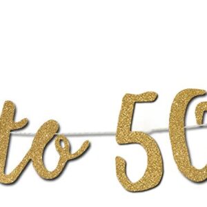 Cheers to 50 Years Banner - Premium Glitter Cardstock Paper - Larger Text for Better Visibility - Perfect Decoration for 50th Birthday Party Celebration