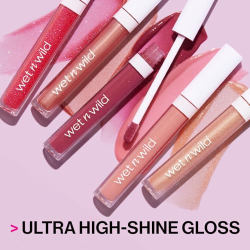 wet n wild Mega Slicks Lip Gloss | Long Lasting | Hyaluronic Acid | High Shine | Crushed Grapes