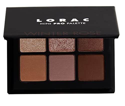 LORAC Mini PRO Matte & Glitter Eyeshadow Palette, Winter Rose | Luxuary Makeup Pallete | Metallic Colors | Cruelty Free, Gluten Free, Vegan