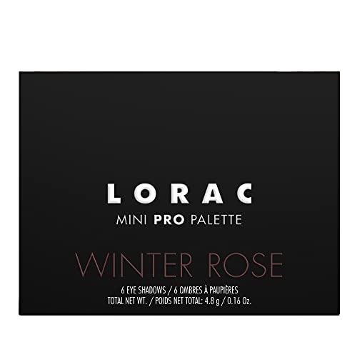 LORAC Mini PRO Matte & Glitter Eyeshadow Palette, Winter Rose | Luxuary Makeup Pallete | Metallic Colors | Cruelty Free, Gluten Free, Vegan