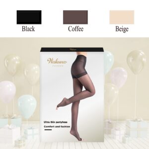 WAKUNA 2 Pairs Toeless Pantyhose Tights For Women 20D Open Toe Pantyhose Control Top Beige Small