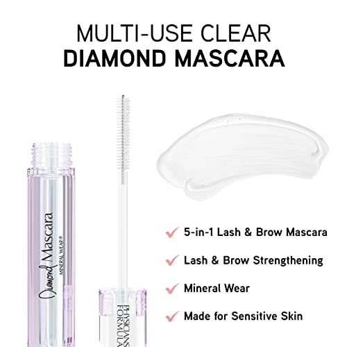 Physicians Formula Mineral Wear Diamond Mascara Clear Diamond, Dermatologist Tested, Opthahlamologist Approved, Sensitive Eyes