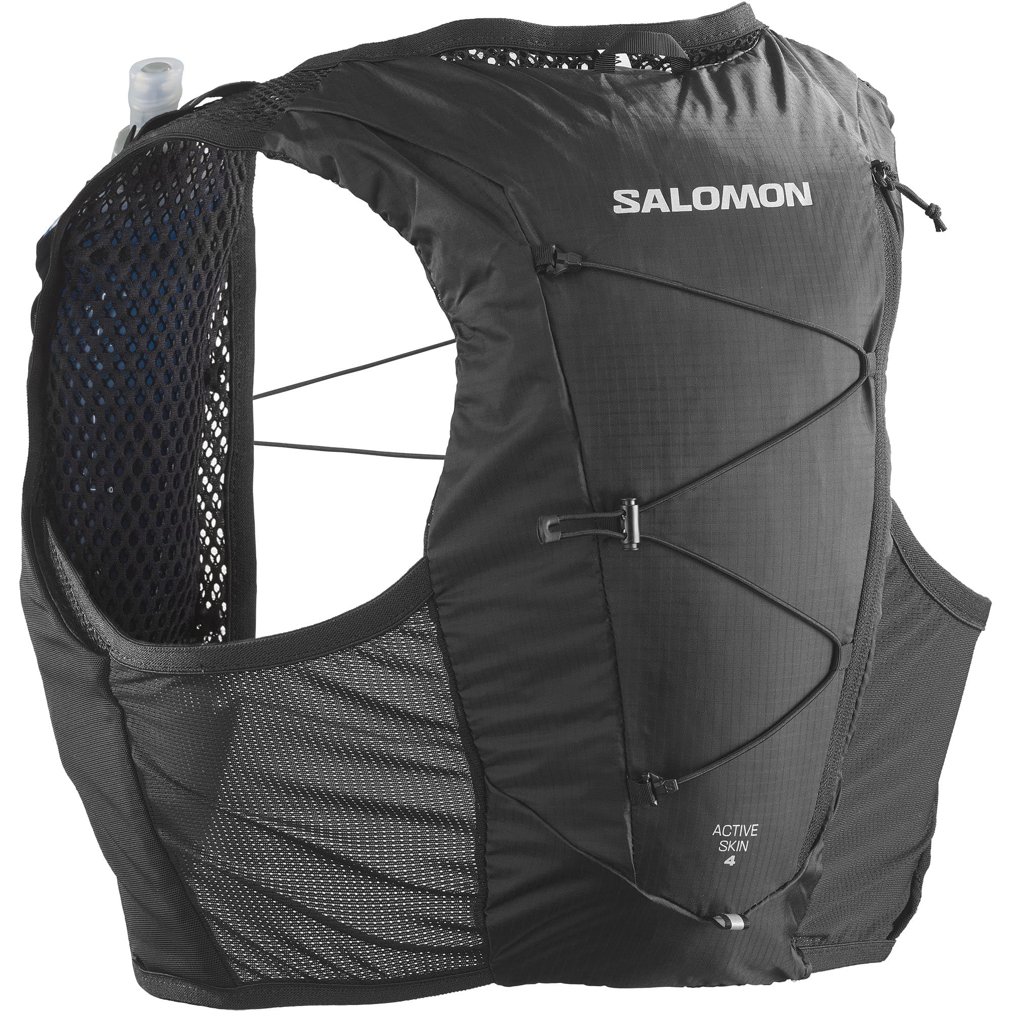 Salomon Active Skin 4 Running Hydration Pack with flasks, Black, M