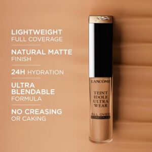 Lancôme Teint Idole Ultra Wear All Over Full Coverage Concealer - Natural Matte Finish & Lightweight Under Eye Concealer - Up To 24H Wear - 215 Buff Neutral