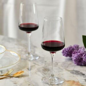 Krosno Red Wine Glasses | Elegant Design | Set of 6 | 16.91 oz | Infinity Collection | Traditional Craft | Ideal for Home Restaurant and Party | Dishwasher Safe | Gift Idea | Made in Europe