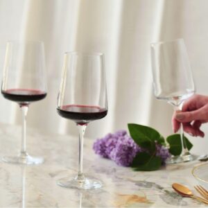 Krosno Red Wine Glasses | Elegant Design | Set of 6 | 16.91 oz | Infinity Collection | Traditional Craft | Ideal for Home Restaurant and Party | Dishwasher Safe | Gift Idea | Made in Europe