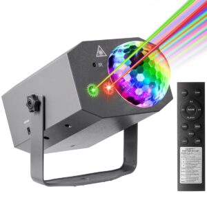 dj party disco ball lights with pattern and sound activated, 10 ft usb cable, laucnpty led stage strobe light that sync with music, christmas rave/home karaoke/dance/club bar lights for parties