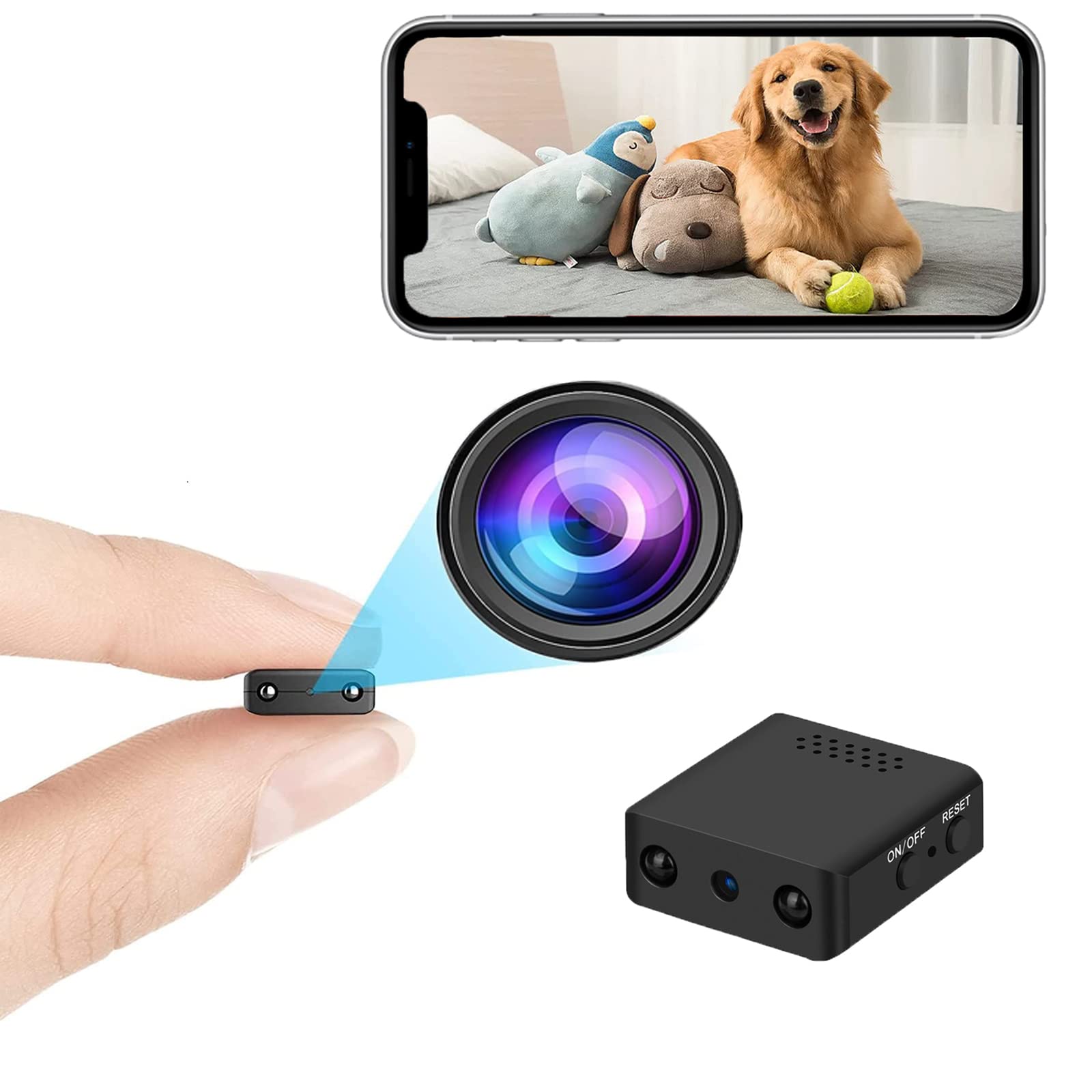 Chihod Mini Spy Camera HD 1080P Wireless Hidden Camera, Portable Small Nanny Cam with Night Vision, Motion Activated, WiFi Hidden Cam Surveillance, Tiny Camera Indoor Outdoor, Home Cameras, Phone APP