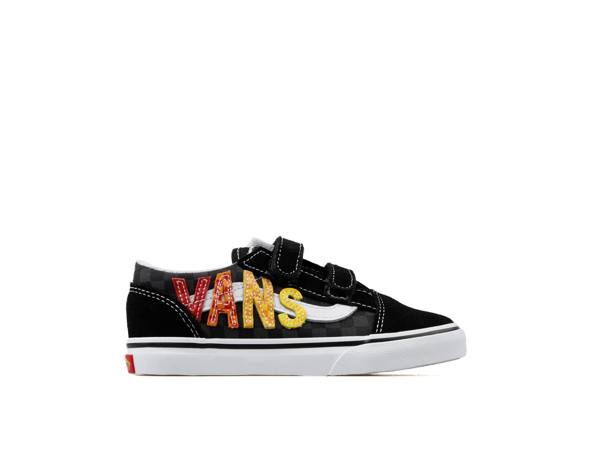 Vans Toddler Old Skool Sneaker, (Flame Logo Repeat) Black/Multi, Size 5 Toddler