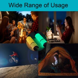 DAFURIET 9 LED Glow in Dark Flashlights, 4 Pack Rubber Coated Handheld Flashlights with Straps, Aluminum Portable Lights for Camping, Hiking, Emergency