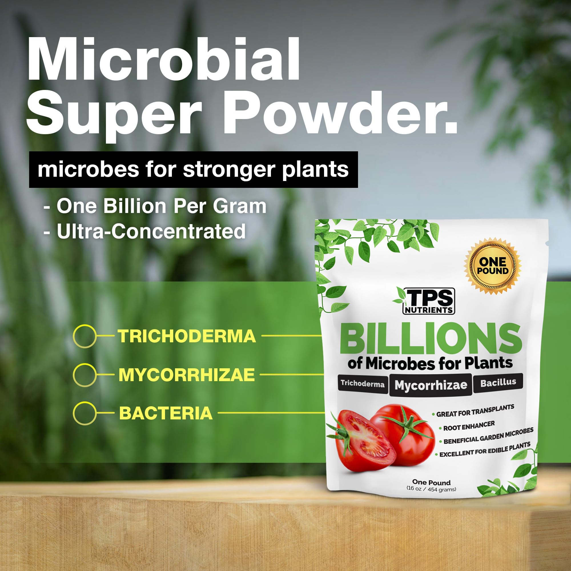 TPS Billions Concentrated Microbial Root Enhancer, 100% Water-Soluble with Mycorrhizae, Bacteria and Trichoderma, 8 oz (1/2 Pound)