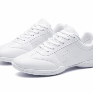 kkdom Adult & Youth White Cheerleading Shoe Athletic Dance Shoes Tennis Sneakers Sport Training Cheer Shoes White US Size 4.5/EU Size 35