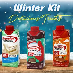 Premier Protein Shake | Winter Special - 3 flavors (12 Pack) | Winter Mint Chocolate, Pumpkin Spice and Cake Batter Delight | Niro Assortment