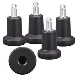 Bell Glides Office Chair Wheel Replacement with Felt Pads Set of 5, 2.4 Inch Height Desk Chair Feet Stationary Castors, Computer Chair Locking Wheels Protectors for Hardwood Floors/Carpet, Black