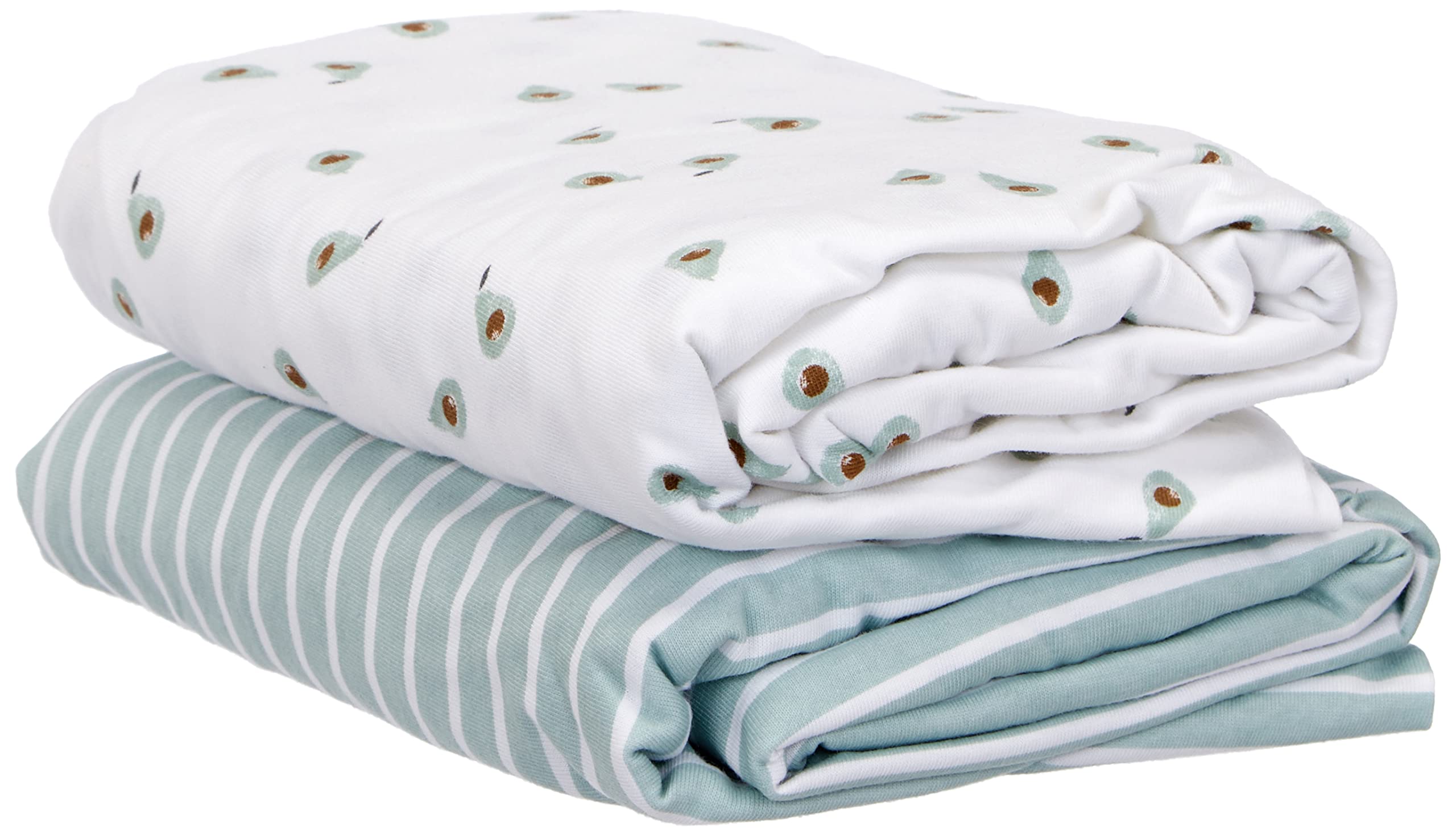 Simple Joys by Carter's Baby 2-Pack Cotton Crib Sheets, Stripe/Avocados, One Size