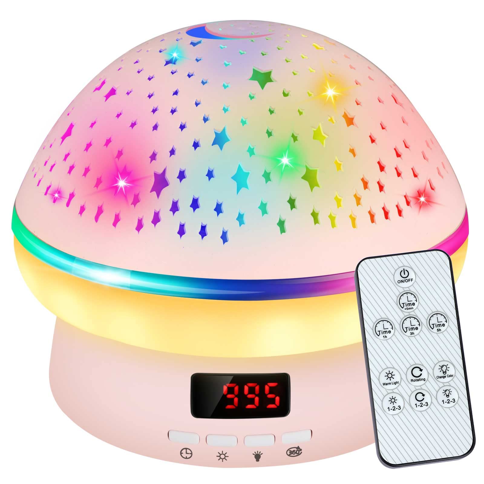 VAV Toys for 3-8 Year Old Girls, Timing Star Projector Night Light for Kids with Remote Control, Christmas Birthday Xmas Gifts for 3-10 Year Old Girls Boys, Pink Room Decor Ideal Toddler Girl Toys