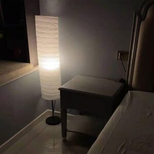 FERCAISH Paper Floor Lamp Shade, Foldable and Minimalist Style Rice Paper Lamps Classic Modern Paper Floor Light Bulb Cage Guard for Living Room Bedroom Décor