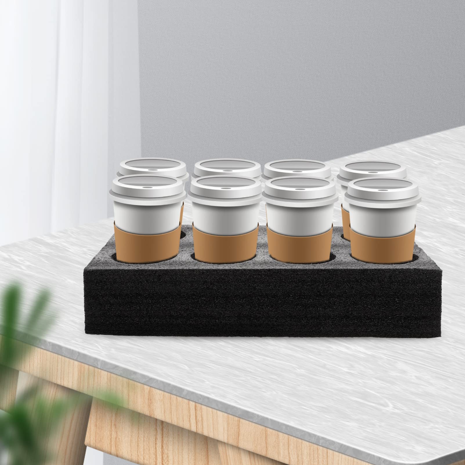 Cup Holder Tray Foam Drink Carrier Holder Trays: 8 Cup Holder Drink Carriers Beverage Coffee Drink Milk Tea Holder for Takeout picnics Outdoors Travel Disposable Cup Holder