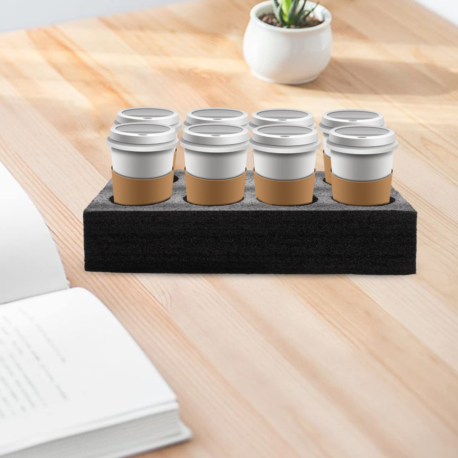 Cup Holder Tray Foam Drink Carrier Holder Trays: 8 Cup Holder Drink Carriers Beverage Coffee Drink Milk Tea Holder for Takeout picnics Outdoors Travel Disposable Cup Holder