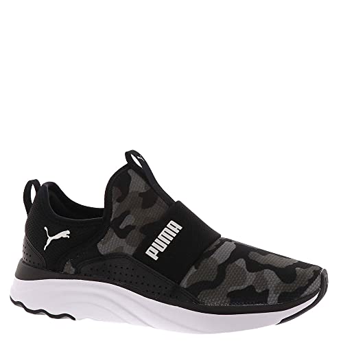 PUMA Softride Sophia Slip-On Camo AOP Women's Sneaker 8.5 B(M) US Black-Silver