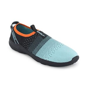 speedo womens surfknit pro water shoe, black/aqua splash, 7 us