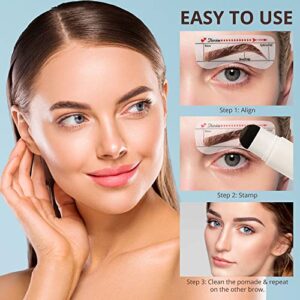 Eyebrow Stamp Stencil Kit-Brow Stamp And Shaping Kit- One Step Brow Stamp Kit -Waterproof Long-lasting Eyebrow Stamp- Dark Brown