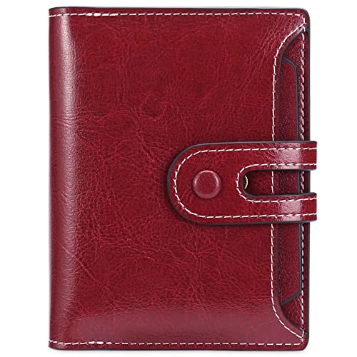 GOIACII Leather Wallets for Women RFID Blocking Zip Around Coin Purse Small