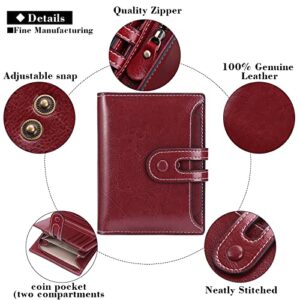 GOIACII Leather Wallets for Women RFID Blocking Zip Around Coin Purse Small