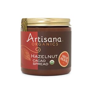 artisana organics hazelnut cacao spread, 9.5 oz | no palm oil, sweetened with coconut sugar