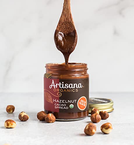 Artisana Organics Hazelnut Cacao Spread, 9.5 oz | No Palm Oil, Sweetened with Coconut Sugar