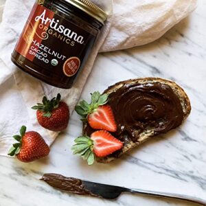 Artisana Organics Hazelnut Cacao Spread, 9.5 oz | No Palm Oil, Sweetened with Coconut Sugar