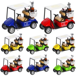 mini golf cart model toy metal pull back action cart 1:36 scale golfcart pullback vehicle for boys girls toys dollhouse cake toppers decor, 3.9 inch (4 pcs)