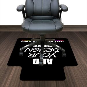 TOPDIY Personalized Gaming Chair Mat, Custom Office Chair Mats, Add Your Text Image Logo 36inchx48inch