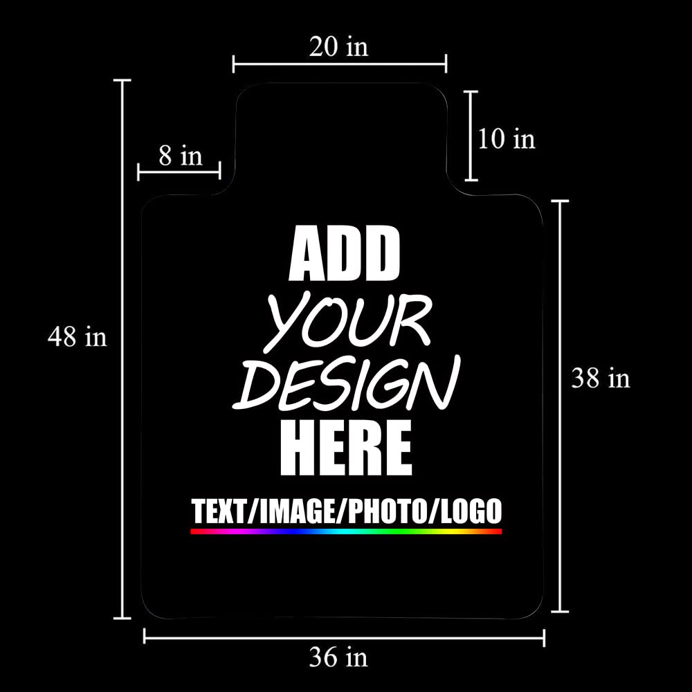 TOPDIY Personalized Gaming Chair Mat, Custom Office Chair Mats, Add Your Text Image Logo 36inchx48inch