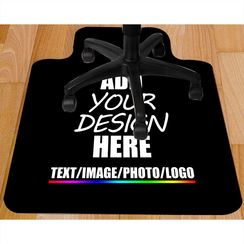 TOPDIY Personalized Gaming Chair Mat, Custom Office Chair Mats, Add Your Text Image Logo 36inchx48inch