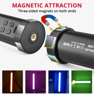 YELANGU LED Light Wand | RGB Light Stick for Photography | 21 RGB Effects, Rechargeable,2-12 Hours Battery Life | Portable & Easy Assembly | Ideal for Photography and Creative Lighting