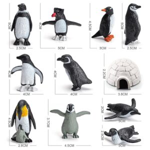 BLAPNK 11PCS Realistic Penguin Figurines, Miniature Antarctic Animal Penguin Figures Easter Eggs Cake Toppers Christmas Birthday Gift for Kids Toddlers