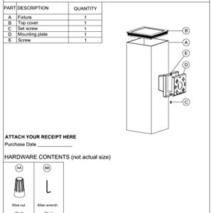 Outdoor 6 in. Square Cast Aluminum Modern Cylinder with Up and Down Light Wall Lantern Antique Bronze