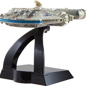 Hot Wheels Star Wars Starships Select Millennium Falcon Vehicle, Premium Collectible Replica with Movable Part & Display Stand