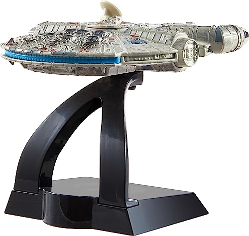 Hot Wheels Star Wars Starships Select Millennium Falcon Vehicle, Premium Collectible Replica with Movable Part & Display Stand