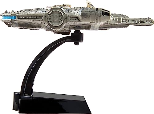 Hot Wheels Star Wars Starships Select Millennium Falcon Vehicle, Premium Collectible Replica with Movable Part & Display Stand