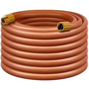 worth garden hybrid 50 feet garden hose, no leak 5/8-inch flexible lightweight water hose - male to female fittings - 8 years warranty