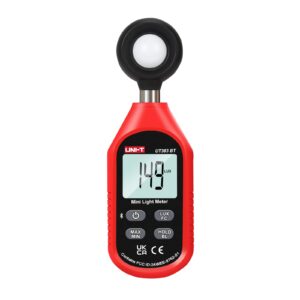 uni-t light meter ut383bt lux meter lumens digital illuminance meter 0~199900 lux (0~18500 fc) foot candles luxmeter for film photography plants photometer lighting intensity brightness measurement