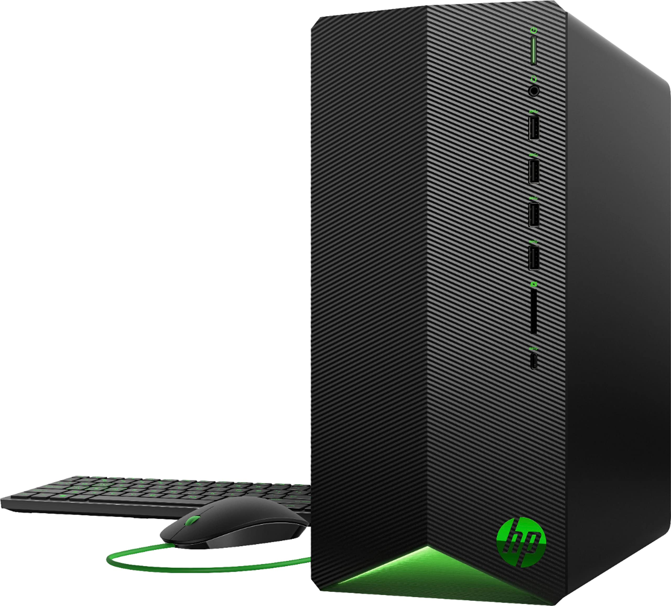 [Geforce RTX 3060] 2022 HP Pavilion Gaming Desktop PC, 16GB RAM, 256GB SSD+2TB HDD, Intel i5-10400F, Wired Mouse & Keyboard, Bluetooth, Wi-Fi, USB Type-C, Display Port, HDMI, Windows 11, ROKC Mousepad