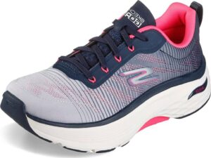 skechers women's max cushioning arch fit delphi sneaker, navy/pink, 8