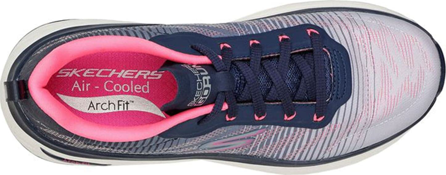 Skechers Women's Max Cushioning Arch Fit Delphi Sneaker, Navy/Pink, 8